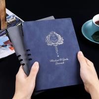 China Custom Logo Hardcover Business Notebook with PU Leather Cover and 100 Sheets Notepad for sale