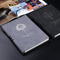 China Custom Logo Hardcover Business Notebook with PU Leather Cover and 100 Sheets Notepad for sale