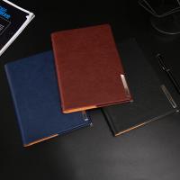 China A5 Customized Logo PU Leather Notepad with 100 Sheets Inner Pages and Daily Weekly Monthly Planner for sale