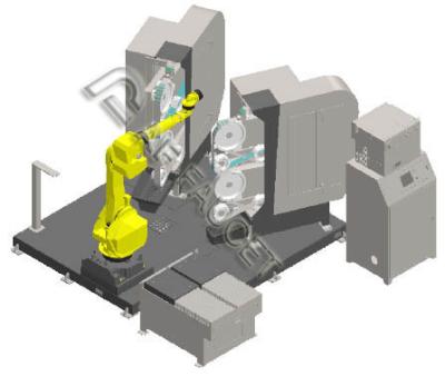 China Dual Station Robot Grinding Machine RTAF-AG0204L for Large Brass Faucet 14kW for sale