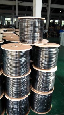 China RG6 Quad Shield Coaxial Cable CATV ROSH Standard Cable  34AWG Braiding Wire for sale