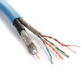 China Network RG6quad  +  24AWG UTP CAT5E Cable  Lan CAT5E Cable With 4 Pairs for sale