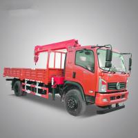 China Hydraulic Crane 6.3 Ton Truck Mounted Crane Straight Telescopic Arm Boom Lorry Crane for sale