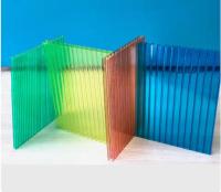 China Polycarbonate Twin Wall Hollow Roofing 6mm-10mm Thick Greenhouse Sheet Clear UV Coating for sale