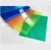 China Polycarbonate Twin Wall Hollow Roofing 6mm-10mm Thick Greenhouse Sheet Clear UV Coating for sale