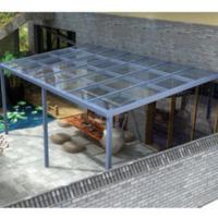 China 0.8mm-8mm Transparent Solid Polycarbonate Sheet Carport Awning Rain Shelter UV-resistant for sale