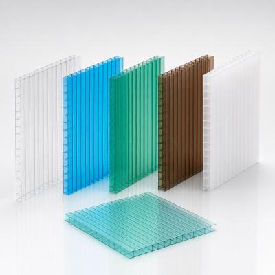 China Polycarbonate Hollow Sheet Easy Install High Transparency Panel for Roofing and skylights greenhouse glazing and canopies and walkways for sale