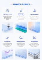 China Polycarbonate Hollow Sheet Easy Install High Transparency Panel for Roofing and skylights greenhouse glazing and canopies and walkways for sale