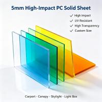 China 5mm Thick Polycarbonate Solid Sheet Anti-UV Impact Proof PC Board for Building Decoration Sound Barrier Skylight partition for sale