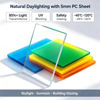 China 5mm Thick Polycarbonate Solid Sheet Anti-UV Impact Proof PC Board for Building Decoration Sound Barrier Skylight partition for sale