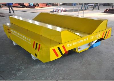 China 10T Production Line Plastic Coils Handling Railway Mounted Rail Guided Transfer Cart With V-Frame for sale