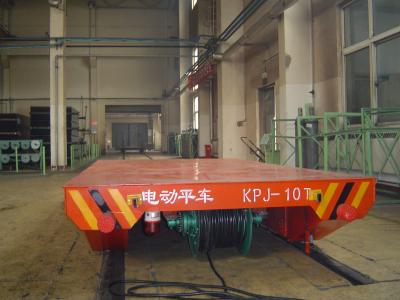 China Heavy Load Cable Drum Powered Rail Transfer Trolley for Steel Mill Handling for sale