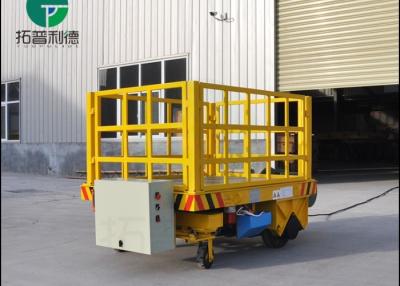China 20t Steel mill remote control electric coil handling trackless van with railings for sale