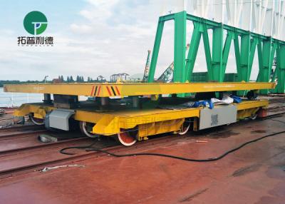 China 350 Ton Large Capacity Load Cable Reels Powered Shipyard Steel Part Handling Cart On Track for sale