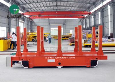 China 50 Ton Pipe Plant PLC Control Cable Reel Powered Motorized Transport Cart For Coil Transfer for sale