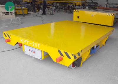 China 35 Ton Workpiece Transport Warehouse Customized Transfer Electric Rail Flat Trolley for sale