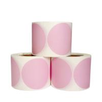 China 2 Inch Round Pink Circle Thermal Labels For Valentines Day Scratch proof for sale