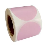 China 2'' Pink Circle Direct Thermal Sticker Labels Roll Compatiable With Zebra Rollo for sale