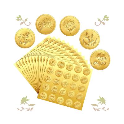 China Vintage Gold Envelope Seals Stickers Adhesive Seal Embossed Foil for sale