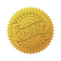 China Embossed Foil Round Gear Stickers Gold Foil For Certificates Awards for sale