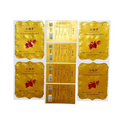 China Gold Foil Vinyl Textured Embossed Wine Label Sticker Customize Logo for sale