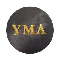 China Black Circle Round Logo Vinyl Adhesive Waterproof Sticker Label Gold Blocking for sale