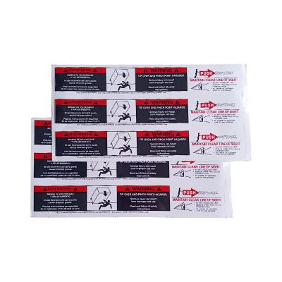 China Custom Self Adhesive Warning Label Sticker Waterproof for sale