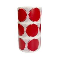 China Red Paper Embossed Foil Seal Stickers Matte Varnishing for sale