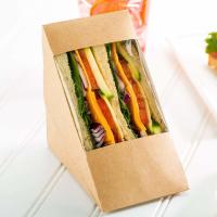 China Biodegradable Burger Disposable Food Packaging Carton Triangle Sandwich Bag for sale