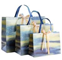 China Odm Oil Hand Painted Clothes Shopping Bag Art Style Kraft Paper Bag 157gsm for sale
