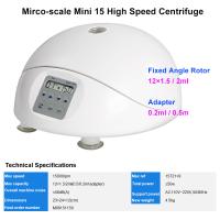 China Mini15 Laboratory Benchtop Mini Centrifuge with 15,000 RPM Brushless Motor and Nano Ceramic Coated Chamber for sale