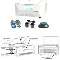 China 6000rpm Refrigerated Table Top Centrifuge 4x750ml Capacity Laboratory Centrifuge 99 Presets Touch Screen for sale