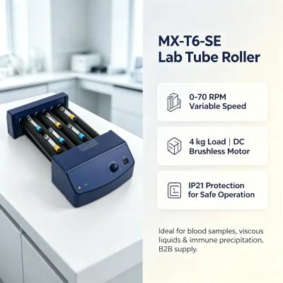 China 25W Tube Roller Mixer 0 - 70rpm Lab Roller Mixer MX-T6-SE CE Marked for sale