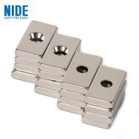 China Custom Electric Motor Spare Parts NdFeB Neodymium Magnet Square Strong With Hole for sale