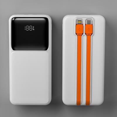 China 20000mAh Built In Cable Power Bank with Type C Input Output 5V 3A Portable Charger for sale