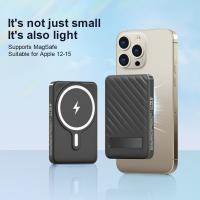 China Universal Magnetic Portable Phone Charger 5000mAh Black Foldable Power Bank for sale