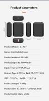 China Mini Power Bank 10000mAh PD22.5W Fast Charging Ultra Compact ABS 21700 Battery for sale