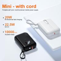 China 21700 Battery Mini Power Bank 10000mAh 22.5W PD Fast Charging ABS OEM for sale