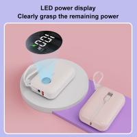 China 10000mAh 22.5W Universal Built In Cable Power Bank Black White Fireproof ABS PC with LED Indicator Lights for sale