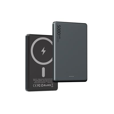 China Ultra Slim 5000mAh Wireless Power Bank with Mag-Suction Type-C 5V/2.4A for sale
