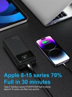 China Amjor AJ-A10 65W 20000mAh Power Bank Black with Built-in Flashlight for sale