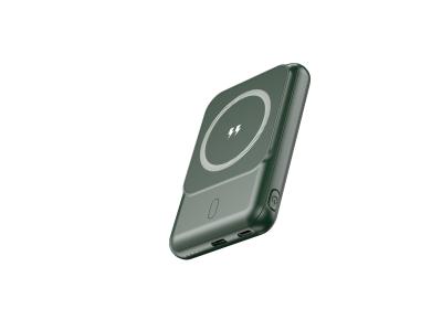 China 5000mAh Wireless Magnetic Power Bank 5W 7.5W Li Polymer Portable Charger for sale