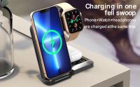 China ODM OEM 3 in 1 Wireless Charger Powerbank 110-205KHz 2-8mm Charging Distance for sale