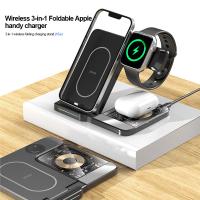 China 3 in 1 Wireless Travel Charger 110-205KHz 15W Fast Charging Station for sale