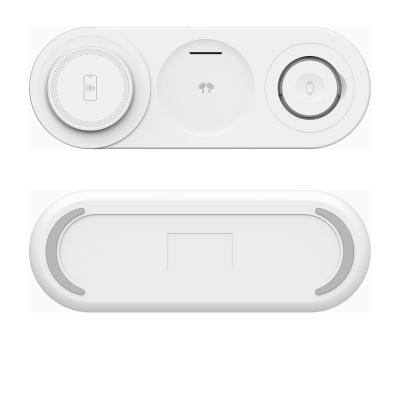 China 3 in 1 Wireless Charger Type C Input 10W 7.5W 5W Multi Color 1m Cable for Smartphone Watch Earbuds for sale