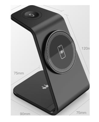 China 3 in 1 Wireless Charger 15W Fast Charging Station for iPhone Apple Watch AirPods Multi-Color for sale