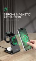 China 3 in 1 Wireless Charger 15W Fast Charging Station for iPhone Apple Watch AirPods Multi-Color for sale