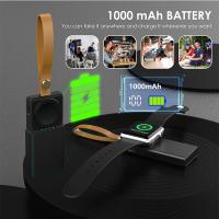 China Black Plastic Mini Power Bank 1000mAh for Smartwatch Universal Charger with Type C 5V1A Output for sale