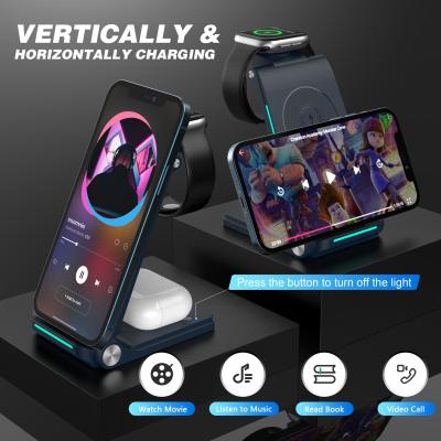 China AMJOR AJ-B30 3 In 1 Wireless Charger Power Bank 10W 7.5W 5W ABS PC for sale