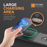 China 3 In 1 Wireless Charging Station 15W Fast Charger ABS PC Multi Color Qi Charger for sale